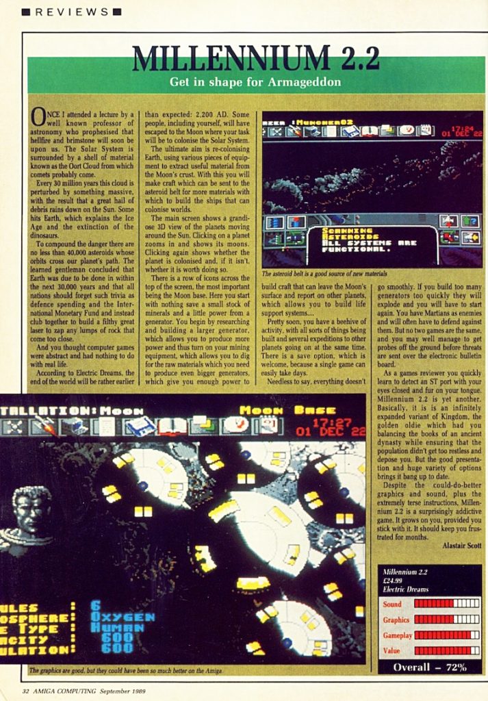 Surviving on the Moon in Millennium 2.2 - Paleotronic Magazine